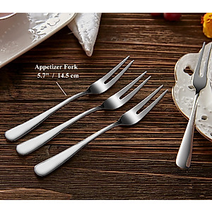 KEAWELL Premium 6-Piece 5.7" Louise Fruit Forks, 18/10 Stainless Steel, Dishwasher Safe