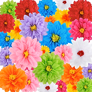 27 Pcs Mexican Flowers Party Decoration Fiesta Tissue Paper Fiesta Colorful Crepe Paper Flowers for Floral Backdrop Wedding Birthday Craft Wall 8" 10" 12"