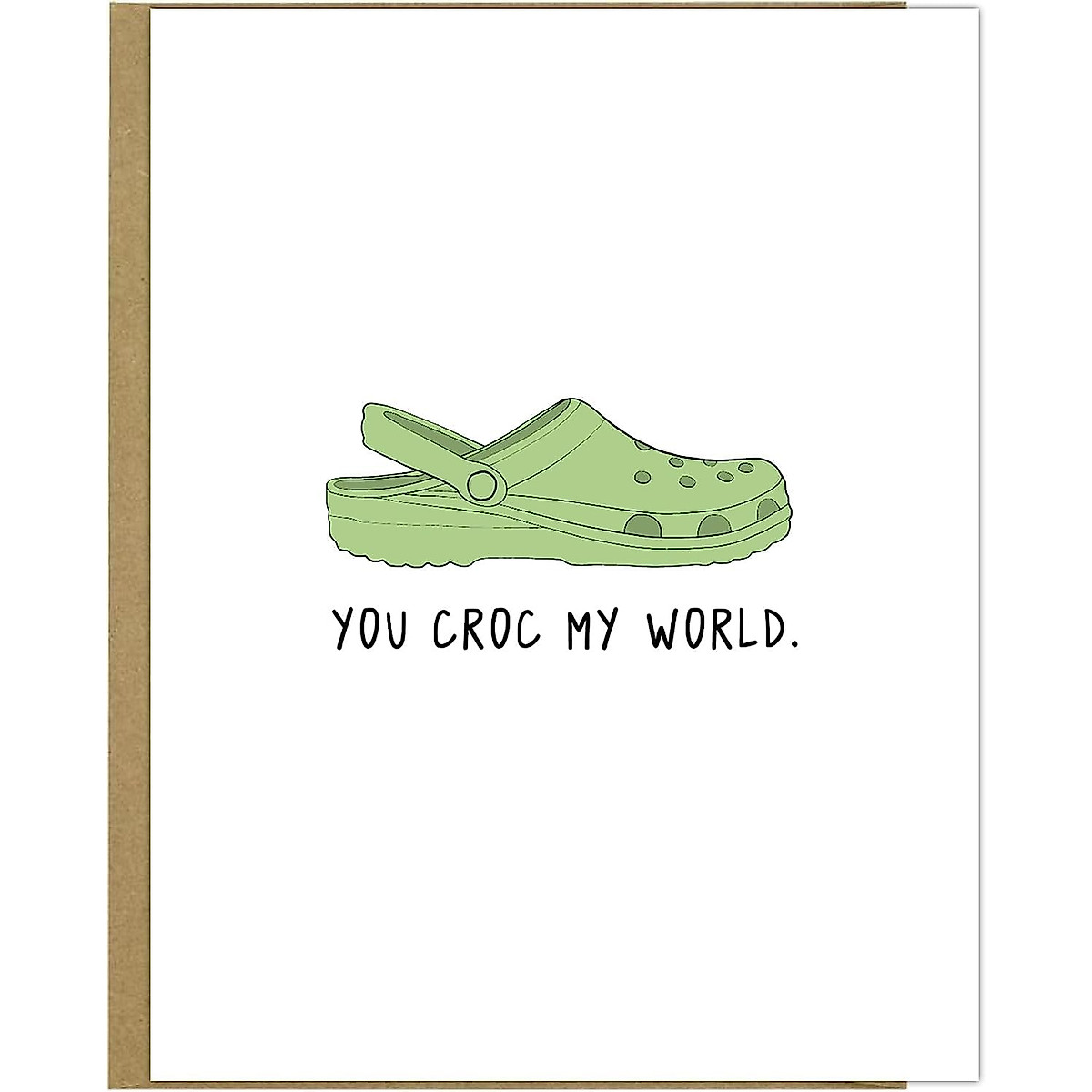 rockdoodles Croc My World Funny Anniversary Card For Husband, Fathers Day Card From Wife, 4.25 in. x 5.5 in.