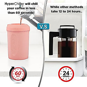 HyperChiller EBC-1023RG 2-Pack Patented Coffee Beverage Cooler, Ready in One Minute, Reusable for Iced Tea, Wine, Spirits, Alcohol, Juice, 12.5 OZ, Rose Gold