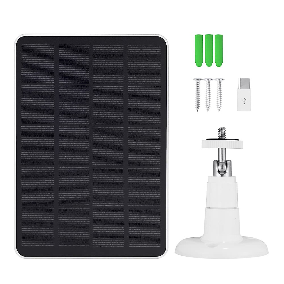 Solar Panel Charger -Weather Resistant, 4W 5V Solar Panel Wall Mounting Low-Power Solar Charging Panel Waterproof for Doorbell Security Camera,Bird Feeder Camera etc. with 300cm Cable Bracket