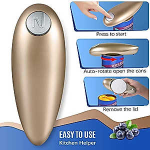 Automatic Electric Can Opener, Open Cans in One Click, Smooth Edge Handheld Can Opener, Hands Free Food-Safe Battery Operated Electric Can Openers, Kitchen Gadget Gift for Chefs, Arthritis and Seniors