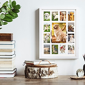 FramePro Baby's My First Year Frame，Collage Frame For Baby In White Frame with Mat, Displays One 5x7 Photo and Twelve 2.5x3.5 Pictures