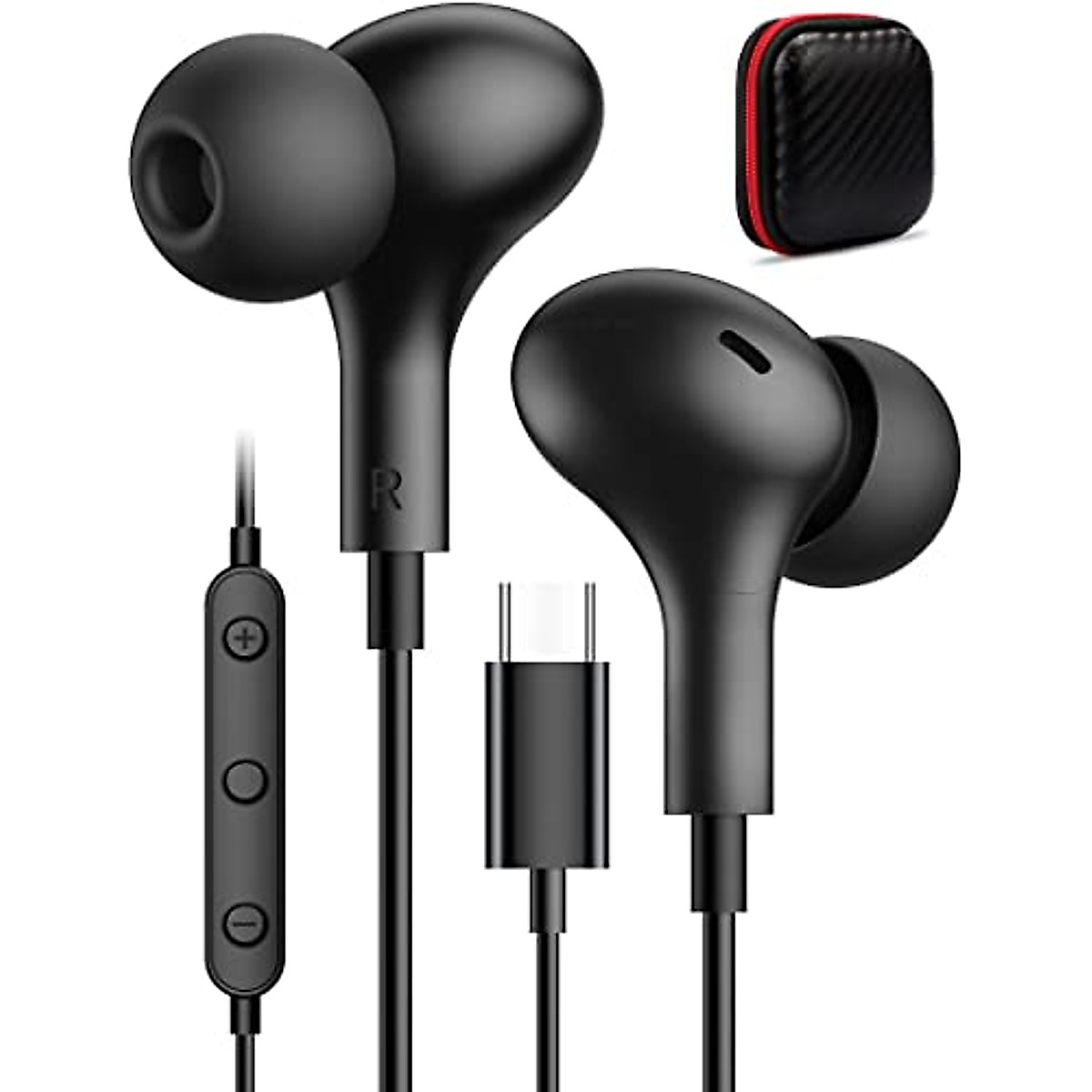 COOYA USB C Headphones with Microphone for Samsung Galaxy S23 S22 Ultra S21 S20 A53 Note 20 Flip 3 DAC Type C Wired Earbuds Magnetic Noise Canceling in-Ear Headset for iPad Pro Pixel 7 6 Oneplus 9 10