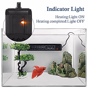 HITOP PTC Adjustable Aquarium Heater, Sturdy Fish Tank Heater with Protective Cover, 100W/200W/300W/400W Heater for Fresh/Saltwater Fish/Turtle Tank up to 120 Gallon