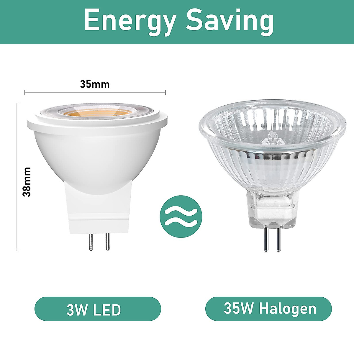 Aluxcia 3W MR11 GU4.0 LED Light Bulbs 12V, G4/GU4/GZ4 Bi-Pin Base LED Spotlight 35W MR11 GU4 Halogen Replacement for Track, Landscape, Cabinet, Recessed Lighting Warm White 3000K, 2-Pack…