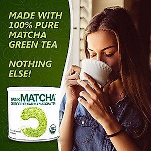 DrinkMatcha Organic Matcha Green Tea Powder 1 LB 100% Pure Matcha by MATCHA DNA | Nothing Added | Perfect for Lattes, Smoothies, Baking (16 Ounce)