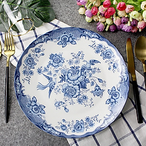 DUDSME Dinnerware Set Ceramic Kitchen Dinner Set Service for 4/6/8 People Coffee Set Bone China Tableware Combination Sets with Dinner Plates Salad Plates Coffee Cups and Saucers Bowl 40 (Size : 40 P