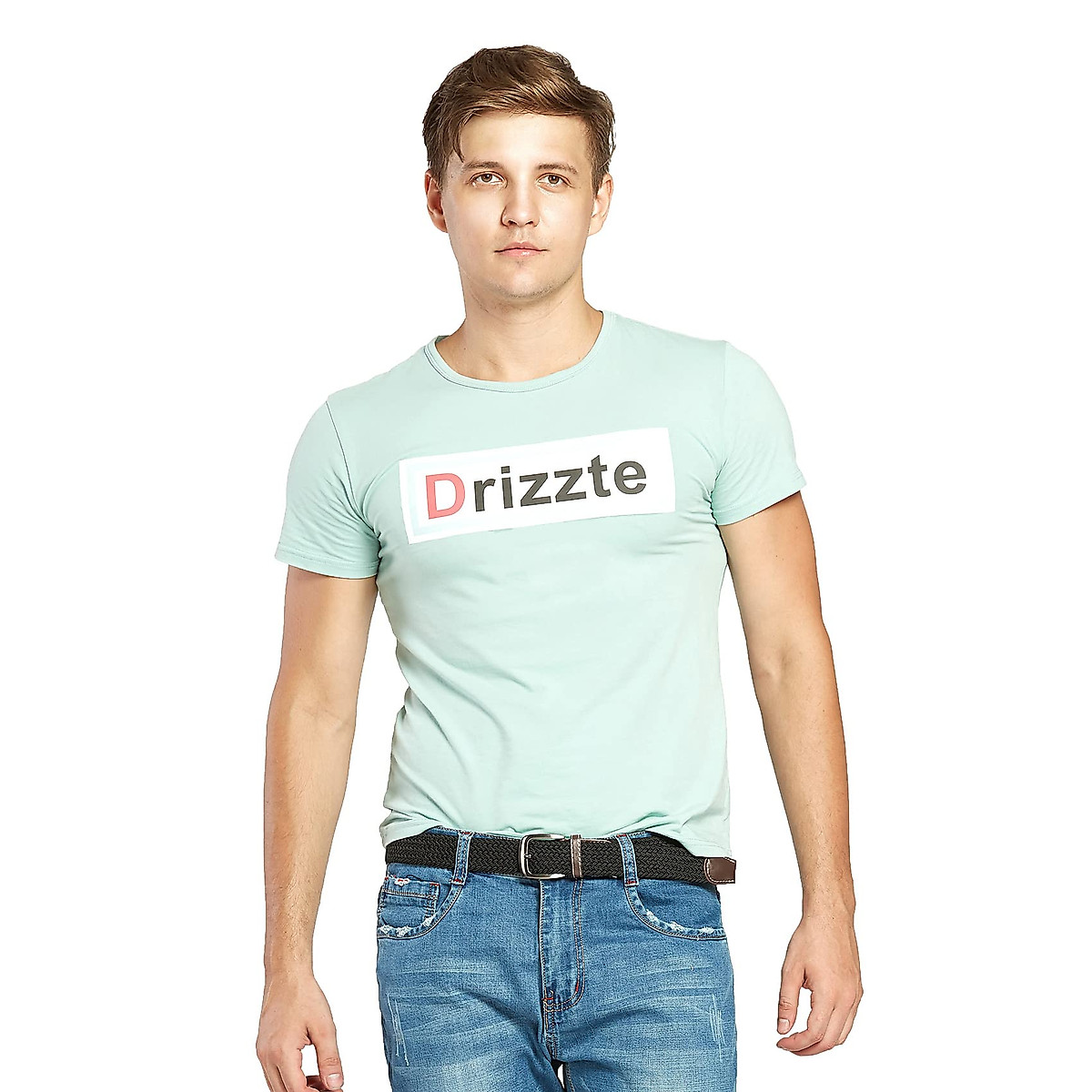 Drizzte Mens Plus Size Belts 59'' Casual Braided Elastic Stretch Fabric Woven Web Belt Work Golf