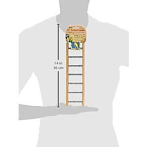 Penn-Plax Small Step Wood and Cement Bird Ladder, 7-Inch, Multicolor (BA242)