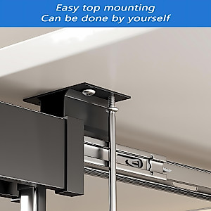 RAJYQODIS Pull Out Broom Holder, Multifunctional Slide Broom And Mop Organizer/storage, Hanging Garage Storage Rack For Kitchen/Closet/Home/Cupboard/Wardrobe (Size : 46cm/18.11inch)