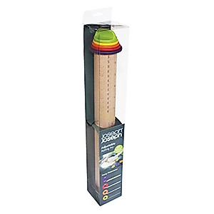 Joseph Joseph Adjustable Rolling Pin with Removable Rings, 13.6", Multi-Color