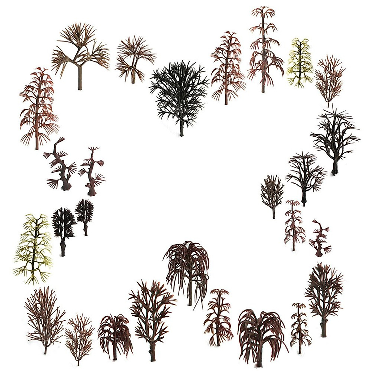 29pcs Mixed Model Trees Without Leaves 1.5-5.5 inch(4-14 cm), OrgMemory Ho Scale Trees, Diorama Supplies, Model Train Scenery, Miniature Trees, Model Railroad Scenery with No Bases