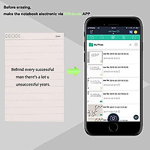 Holiberty Smart Reusable Erasable Notebook with 1 Erasable Pen & 1 Cloth & 1 Ruler, A5 Hardcover Waterproof Spiral Notebook Portable Journal Drawing Sketching Diary Notebook for Men Women Kids