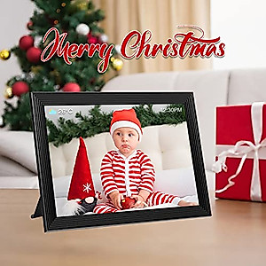 10.1 Inch WiFi Digital Picture Frame, IPS Touch Screen Share Pictures&Videos Via App or Email, Built in 32GB Memory, Support Micro SD Card Extend Storage, Auto-Rotate, Motion Sensor