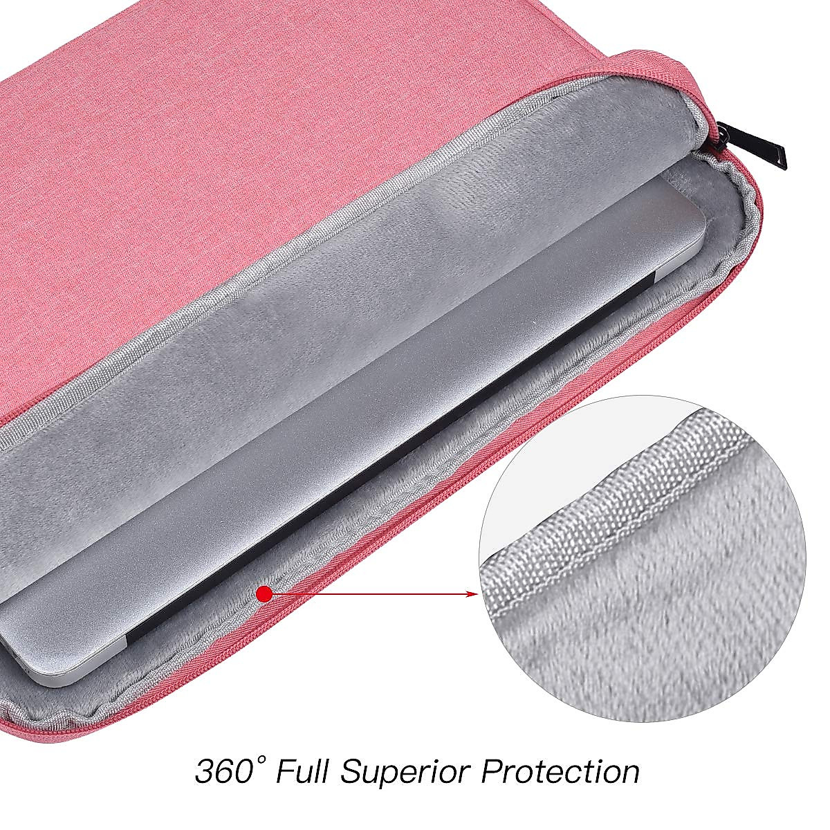 15.6 Inch Laptop Sleeve Case for Lenovo IdeaPad 3 3i/Lenovo ThinkPad E15/ Legion/Yoga 7i 16 inch/Flex 5, LG Gram 16", Dell HP Asus Acer Chromebook with Small Case, Pink