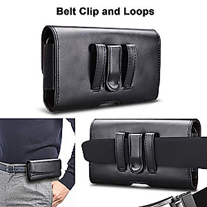 Takfox Phone Holster for Samsung Galaxy Note 20 Ultra S23 Ultra S22+S21 S20 A12 A13 A14 A04S A02S A03S A32 A23 A54,iPhone 15 Pro Max 14 13 XR Leather Belt Clip Loops Phone Pouch Card Holder Case,Black