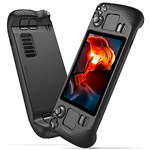 Fintie Silicone Case for Steam Deck - Soft [Anti-Slip] [Shockproof] Protective Cover, Drop Protection Case for Steam Deck (Black)