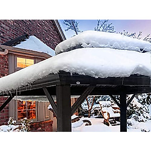 Kozyard Alexander Hardtop Aluminum Permanent Gazebo with a Mosquito Net and Privacy Sidewalls (Alexander 12'x16' (Brown)