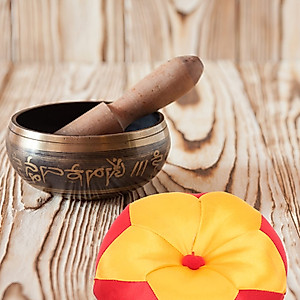 MILISTEN Tibetan Singing Bowl Mat Buddha Sound Bowl Pillow Buddhist Sound Bowl Pad Singing Bowl Holder Pad Sound Bowl Cushion Prayer Bowl Cushion Buddhist Supplies Cloth Run Out of Copper