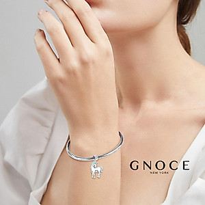 GNOCE 925 Sterling Silver Charms for Women's Charm Bracelets & Necklace Unicorn Charm For Women Mother's Day Gifts - Silver