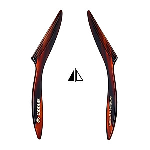 Speert #1617 Handmade Narrow Tooth Mustache Beard Comb Small Tortoise Havana Acetate Thick Coarse Fine Short Pocket Sized Facial Hair Grooming Tangle Free Beard Straightener Growth Care Styling Wet