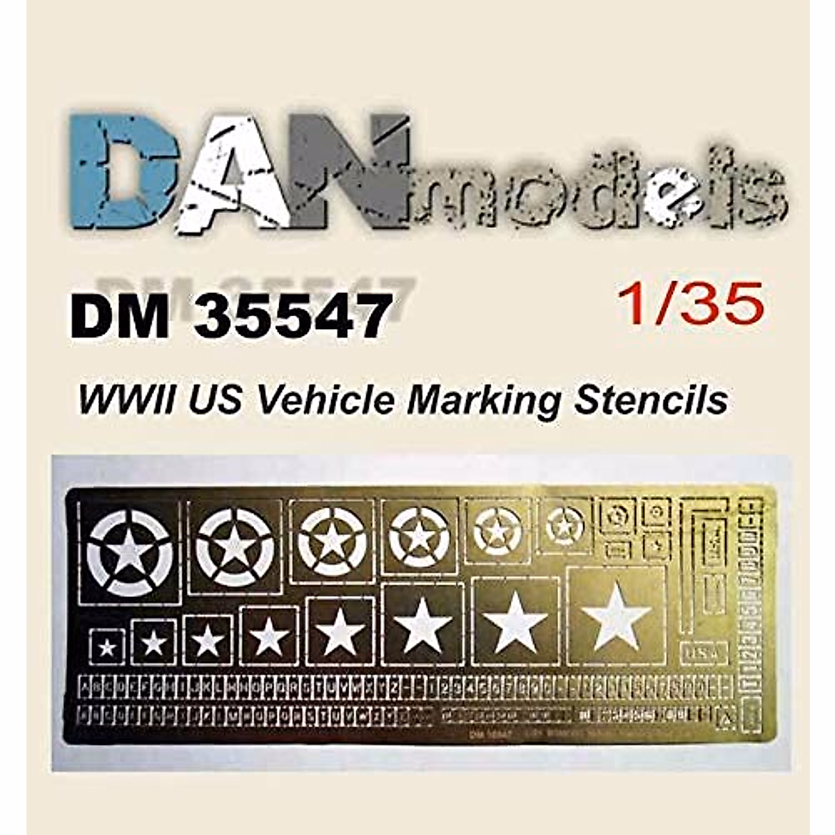 Dan Models 35547-1/35 Stencil Theme - WWII American Armor Signs Scale