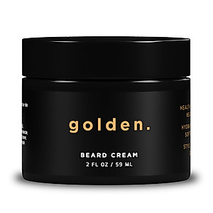 Golden Grooming Beard Oil & Balm Bundle for Men – Natural Growth Kit with Shea Butter – Tame, Moisturize & Style Your Beard (Beard Cream 2 fl oz)