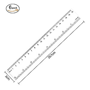 ndzefan 4 Pack Ruler, 30cm Ruler Multi Pack Clear Ruler Plastic Ruler 12 Inch Shatterproof Ruler Shatterproof Metric Ruler Clear Ruler Measuring Ruler Tool for Students School Office