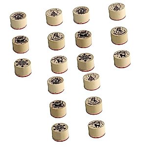 NOLITOY 18 Pcs Christmas Wooden Stamp Wood Decor DIY Scrapbook Lace Trim DIY Wood Stamp Block Wooden Stamping Blocks Scrapbook Stamp Round Seal Retro Stamp Retro Seal Pattern Tool Rubber