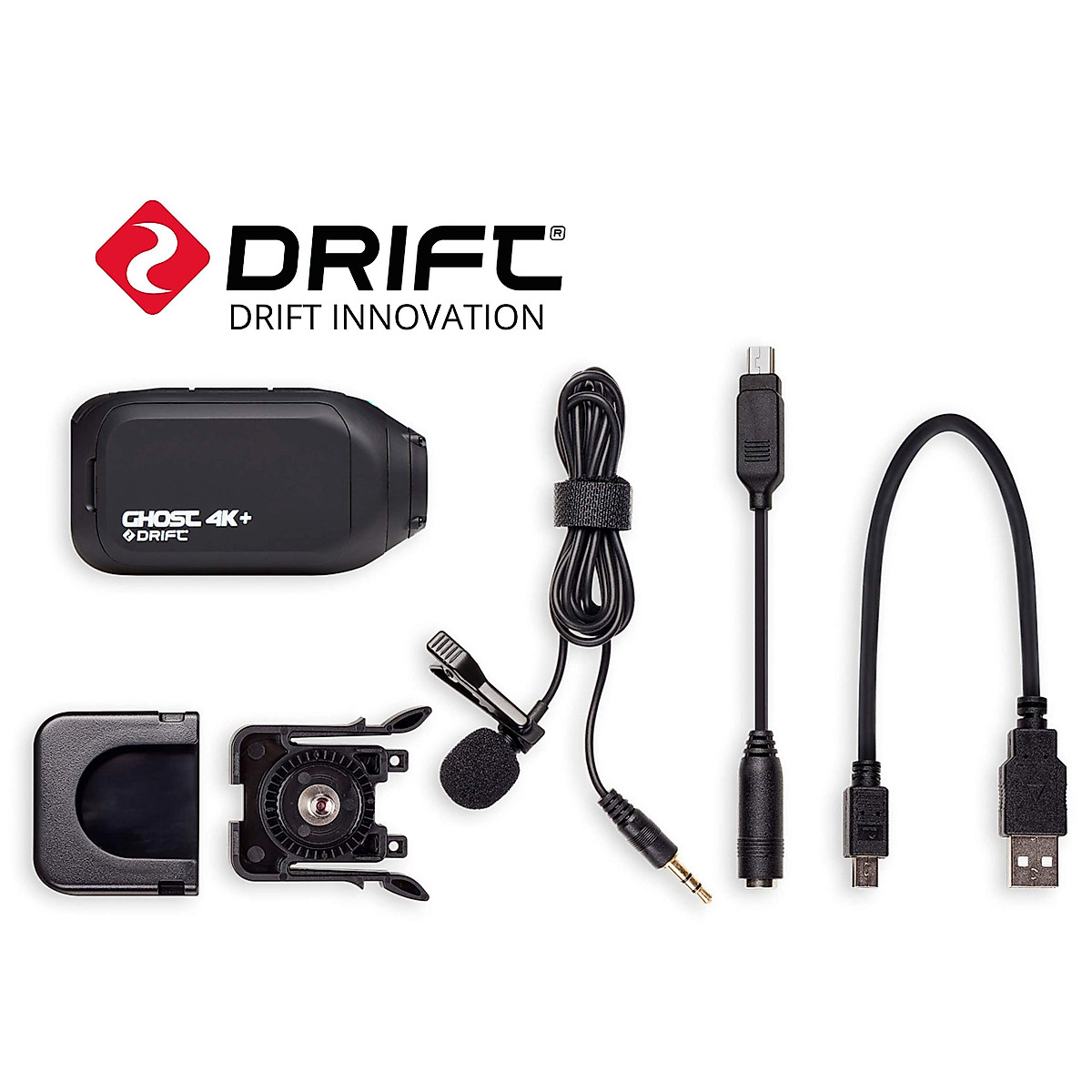 Drift Ghost 4K+ Motorcycle Action Camera Including External Microphone - DVR Mode - Clone Mode - Video Tagging - WiFi