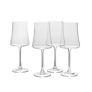 Mikasa Aline Set of 4 White Wine Glasses, 16-Ounce, Clear
