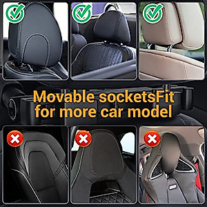 ZORUNOWA Car Headrest Pillow,Thickened Memory Foam Road Pal Headrest,Neck Support Pillow,180° Adjustable Car Headrest, U- Shaped Design,Travel Car Sleeping,Suitable for Kids and Adults (Black)