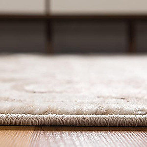 Rugs.com Nepal Collection Rug – 8X10 Oval Dark Beige Medium Rug Perfect for Living Rooms, Large Dining Rooms, Open Floorplans