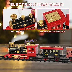 Train Set - Electric Train Toys for Boys Toddlers Classical Train Toys| Toy Train | Steam Locomotive Engine| Christmas Toy Train Gifts for Kids Ages 8-14 & 3 Years Old Toddlers