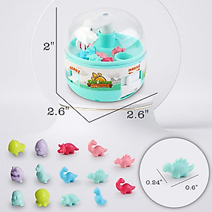 Mini Claw Machine game for Kids&adults,Green,24 Tiny Stuff prizes,Dinosaur Toys Claw Machine dino prizes,Dispenser claw game,Birthday Gifts for 3 4 5 6 7 8 9 Years Old Boys Girls,Home claw game used