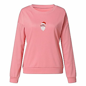 Christmas Sweater Long Sleeve Mini Dress Blouse Tops Christmas Sweatshirts for Women Holiday Drape Hem Fleece Knit Chunky Workout Grunge Cute Fall Clothes Leather Pants for Women Pullover