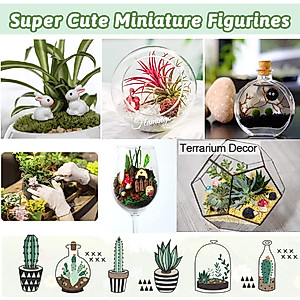 BeelDeel 100 Pcs Miniature Fairy Garden Accessories Outdoor Micro Landscape Figurines, DIY Ornament Fairy Garden Kit, Animals Miniature Figurines for Terrariums Potted Plant Bonsai Garden Decoration
