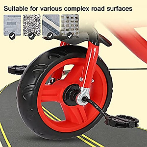 Tricycle with Passenger Seat,for Riders Ages 2+,Trike with Adjustable Handlebar and Seat,Carbon Steel Frame,Non-Skid Tyre,Outdoor Playground Equipment Tricycles (with Music and Lighting,Blue)