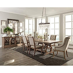 Glen Cove Dining Chairs with Button Tufting and Nailhead Trim Cream and Barley Brown (Set of 2) 110292