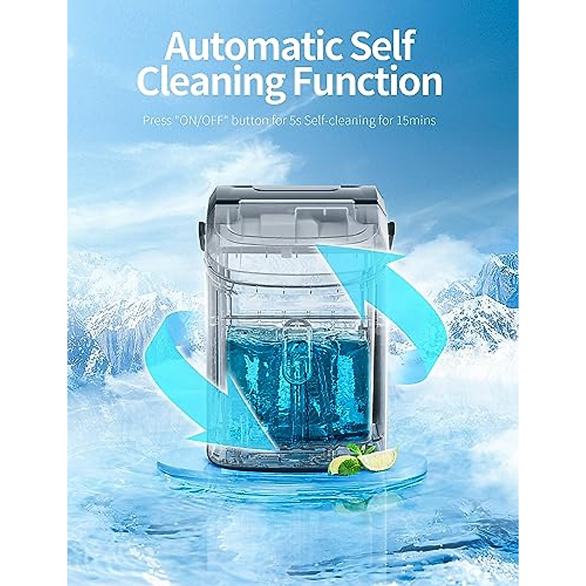 ZAFRO Nugget Ice Maker Countertop, Pebble Ice Maker Machine with Self-Cleaning, 35Lbs/24Hrs, Pellet Ice Maker with Ice Basket/Ice Scoop/Ice Bag for Home/Office/Bar/Party, Black