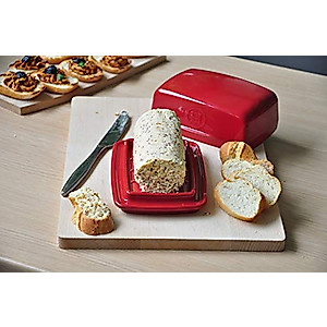Emile Henry 6.5" x 4.75" x 2.75" Butter Dish | Burgundy