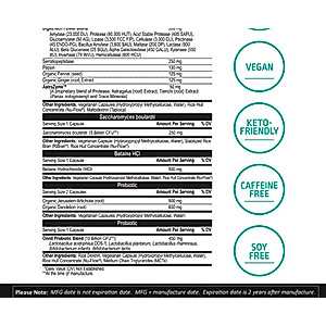 ONNIT Total Gut Health - Complete Probiotics & Digestive Enzyme Supplement for Women & Men | 5 Strains of Probiotics, Prebiotics, Enzymes, Betaine HCL