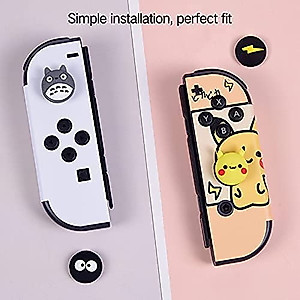 PERFECTSIGHT Cute Switch Thumb Grip Caps Compatible with Nintendo Switch OLED/Lite Console, Kawaii Soft Silicone Analog Stick Button Cover for NS Joycon Controller, 4PCS Joystick Cap for Kirby Fans