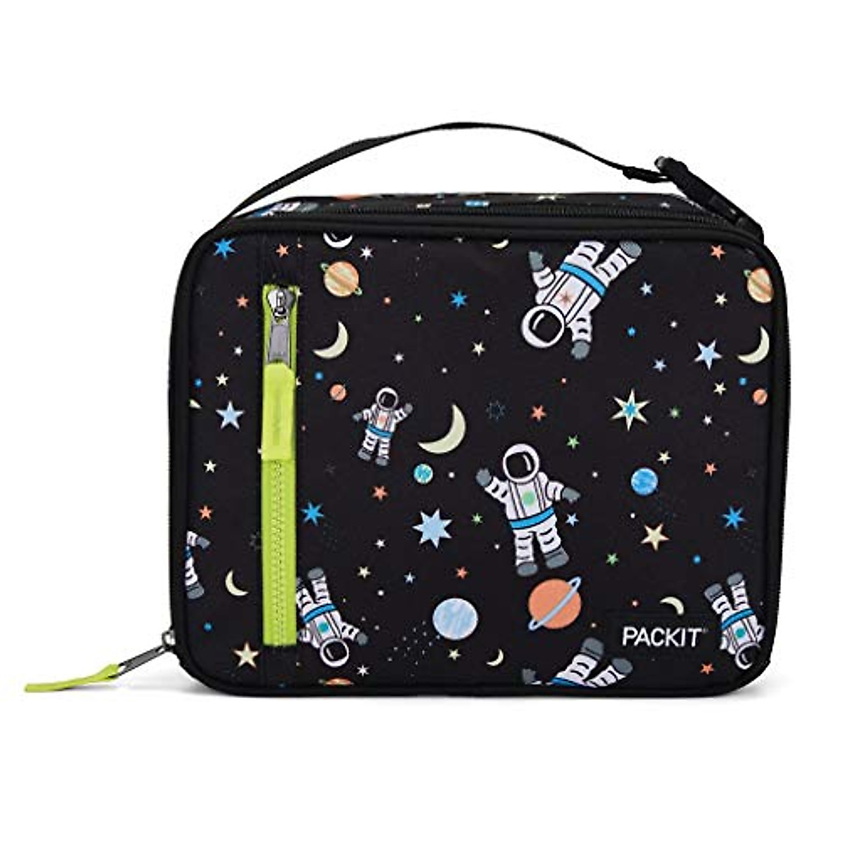 PackIt Freezable Classic Lunch Box, Spaceman, Built with EcoFreeze Technology, Collapsible, Reusable, Zip Closure With Zip Front Pocket and Buckle Handle, Perfect for Healthy Lunches