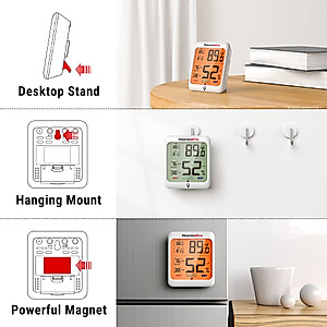 ThermoPro TP53 Digital Hygrometer Indoor Thermometer for Home, Temperature Humidity Sensor with Comfort Indicator & Max Min Records, Backlight Display Room Thermometer Humidity Meter, LCD