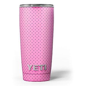 Design Skinz The Pink and Black Micro Polka Dot Pattern - Skin Decal Vinyl Wrap Kit Compatible with The Yeti Rambler Cooler Tumbler Cups
