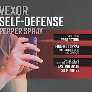 Zarc Vexor Police Strength Pepper Spray, Flip-Top Finger Grip, 20+ Shots, 10-12 Ft. Range - Two Pack (Purple)