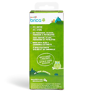 Munchkin® Brica® Clean-To-Go Wipes™ Unscented Hand & Face Baby Wipes, 99% Water Wipes with Chamomile & Aloe, 3 rolls of 30 wipes (total 90 Wipes)