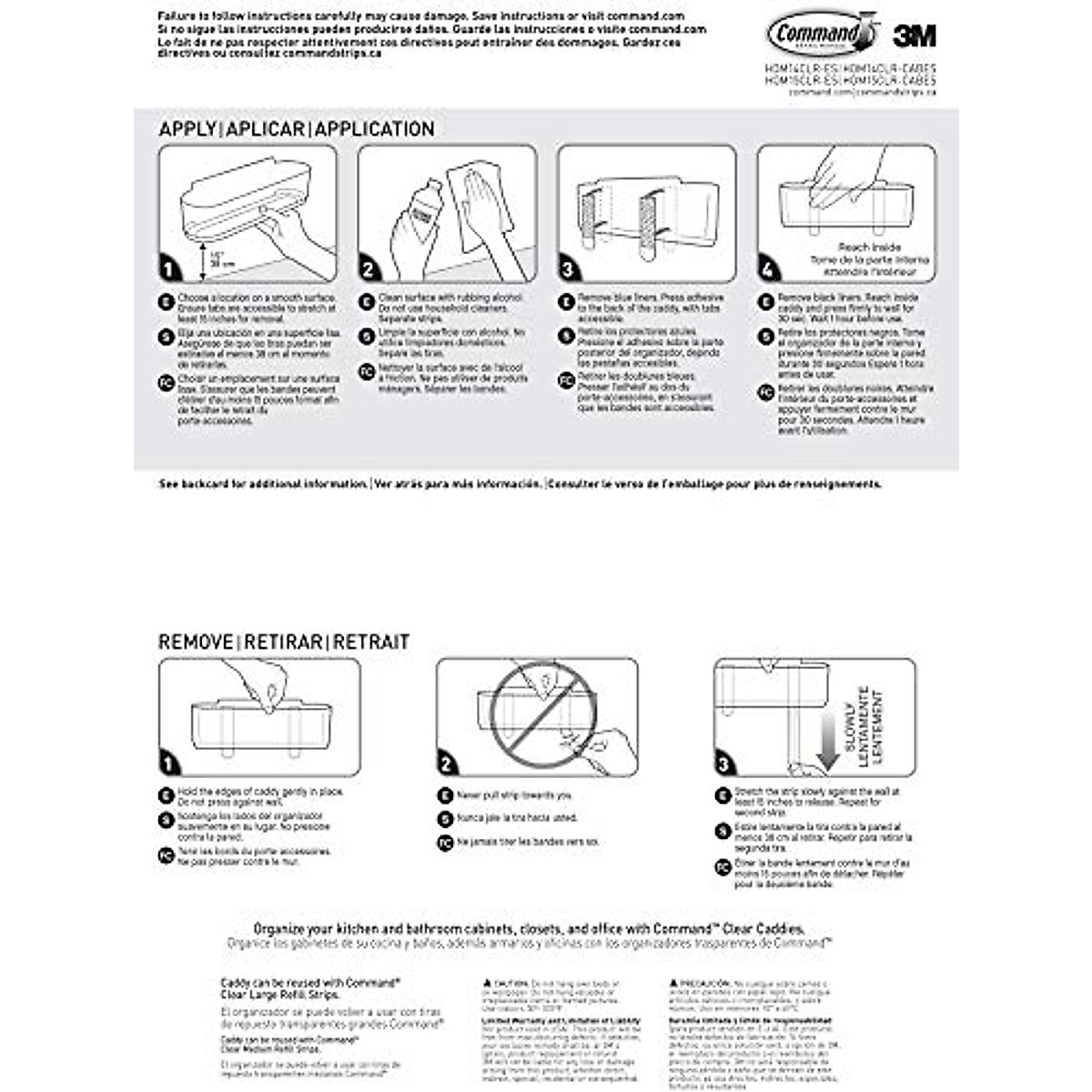 Command Medium Cabinet Organizer, 2-packages, Holds 2 lbs, Decorate Damage-Free, Clear (HOM14CLR-ES)